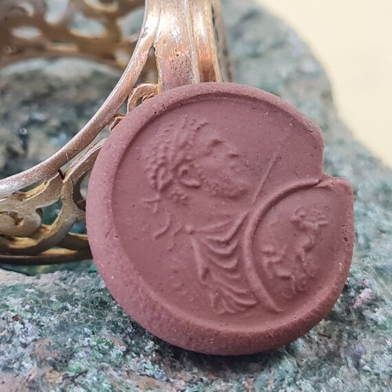 Caracalla bronze intaglio roman legio ring handmade … - Gem