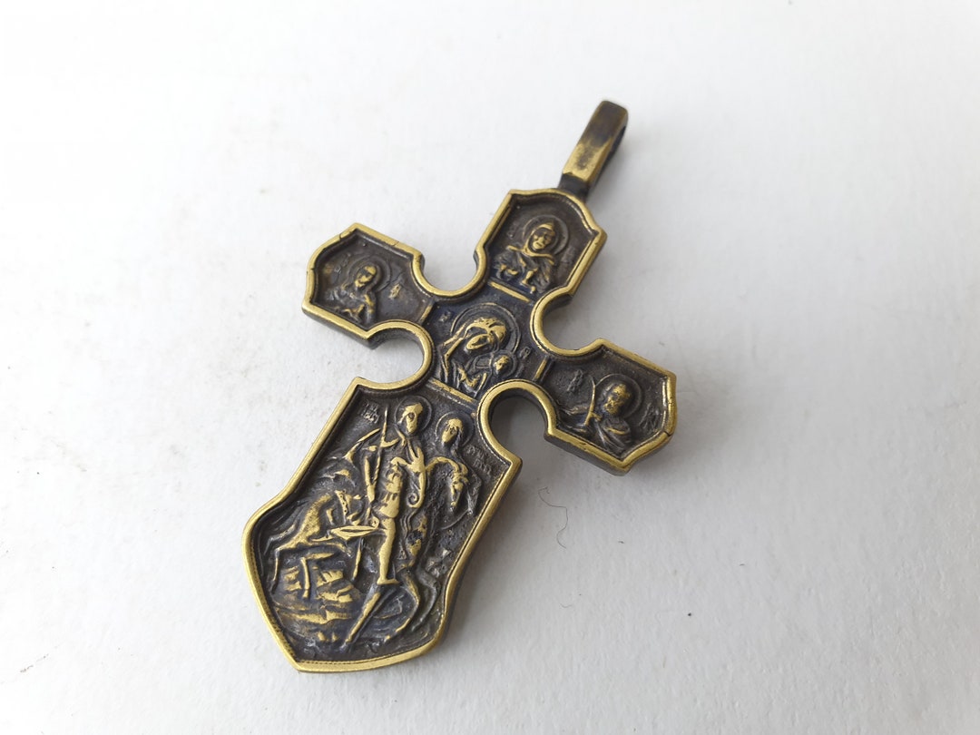 CROSS Medieval Ritual Bronze Pendant Ancient Rare Greek Orthodox ...