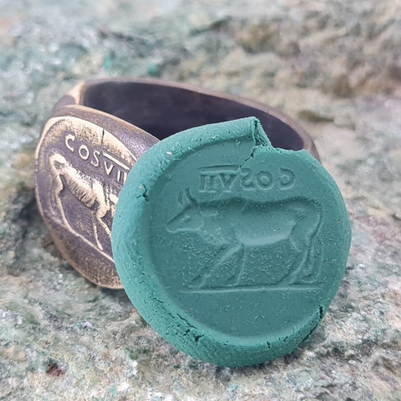 Spqr bronze legio roman Ring Handmade Signet Vintag… - Gem