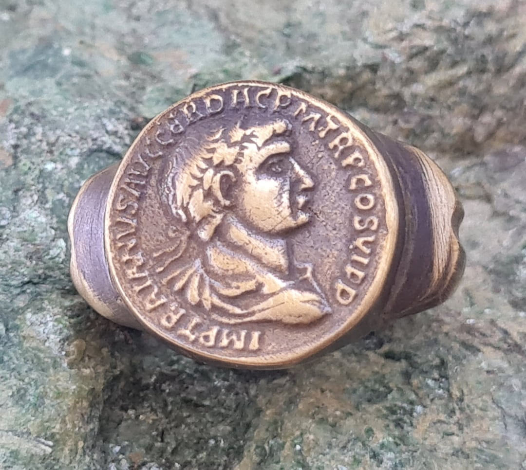 Emperor Trajan Ring Anciet Bronze Intaglio Ring-vintage-antique ROMAN ...