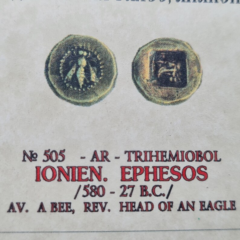 Trihemiobol AR Ionien Ephesos AV.A Bee, REV. Head of an Eagle /580-27 B ...