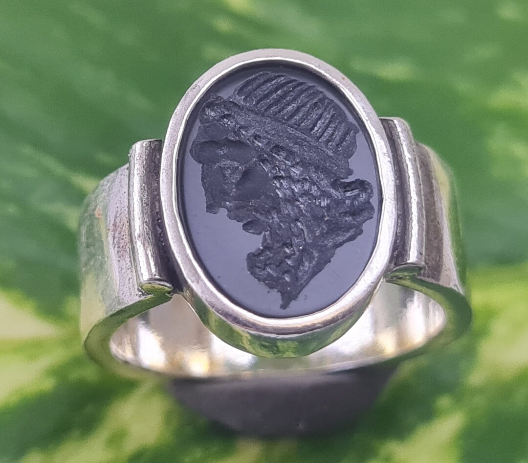 Zeus Silver 950 Intaglio Seal Ring Handmade Engraving Roman Spqr Style ...