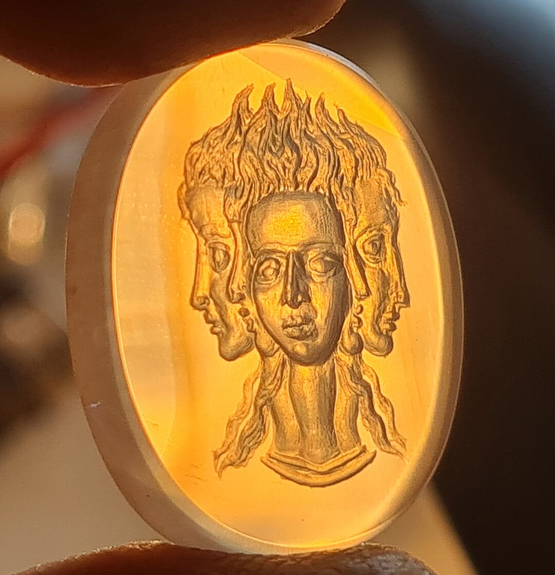 Intaglio Natural Mountain Crystal Hand Carved Stone Handmade,engraving ...