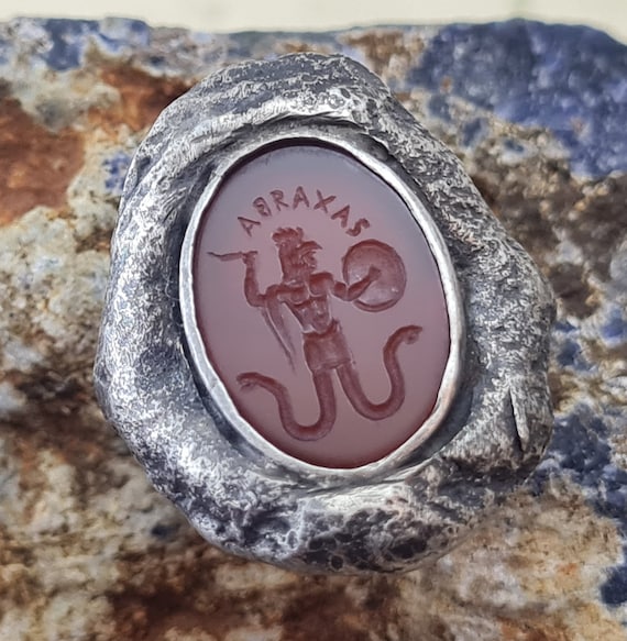 Abraxas Intaglio Silver 925 Seal Ring Spqr ROMAN RARE Natural - Etsy