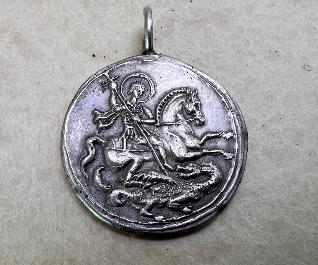 Saint George Pendant Spqr Ancient Silver 925 and Bronze Legio -vintage ...