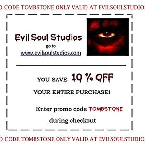 Evil Soul Studios LIFE SIZE Vintage Series Rest Gently Tombstone ...