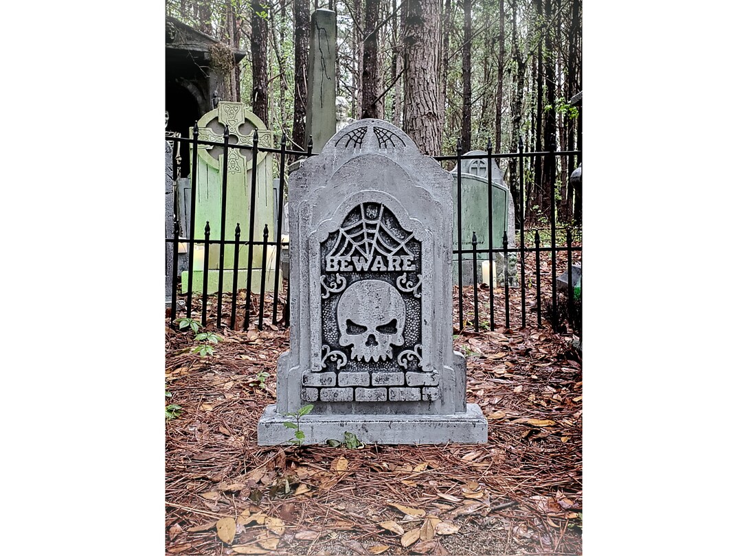 Evil Soul Studios Beware Skull Tombstone Graveyard Cemetery - Etsy