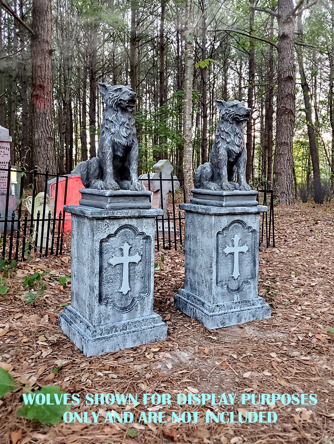 Evil Soul Studios Elevated Gray Cross Pedestal Stands Set of 2 ...