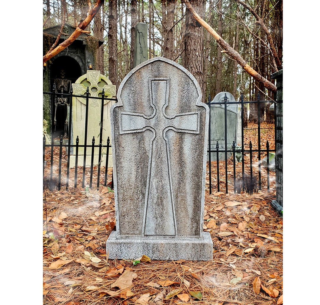 Evil Soul Studios Vintage Celtic Cross Tombstone Halloween Prop ...