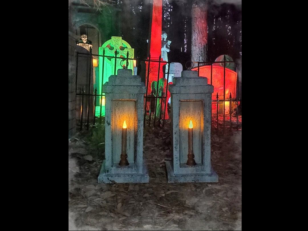 Evil Soul Studios Haunted Mansion Flickering Flame Lanterns Halloween ...