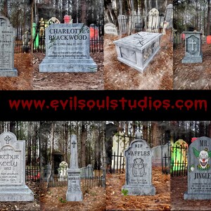 Evil Soul Studios Pet Cemetery Rusty Tombstone Halloween Prop Little ...