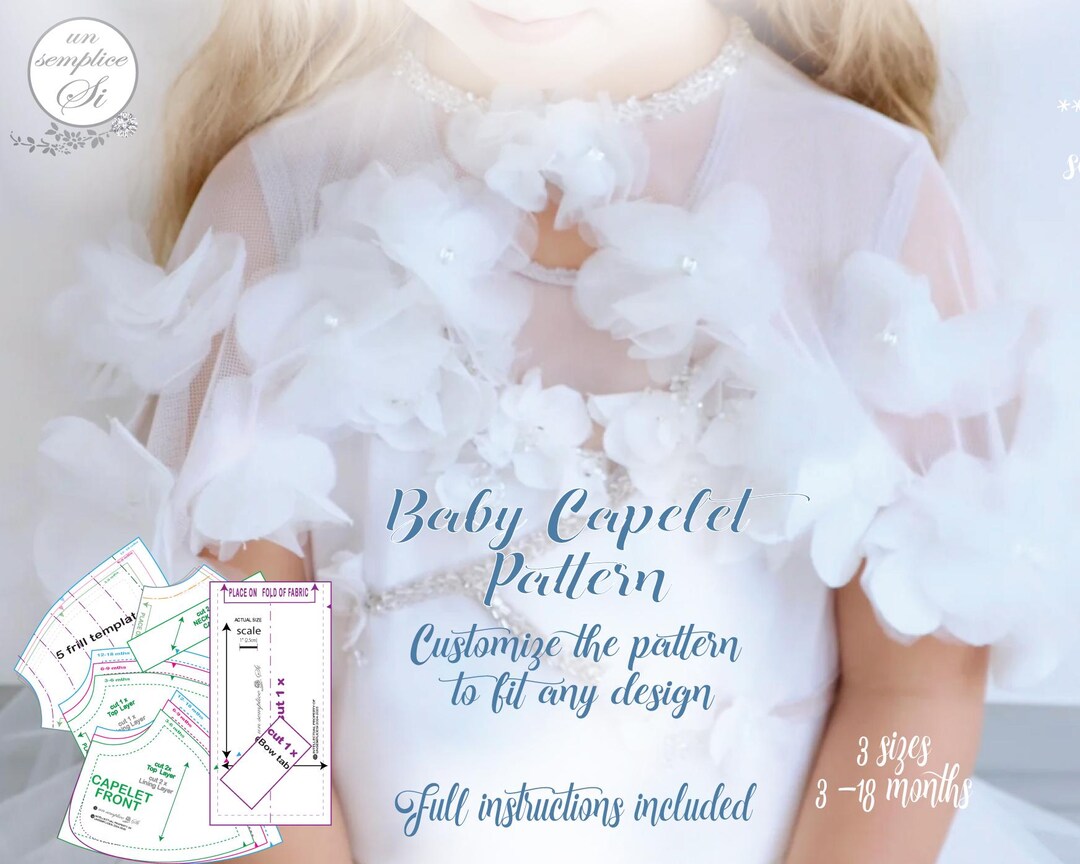 3-18 Months Baby Cape Pattern, Christening Cape Pattern , Capelet ...