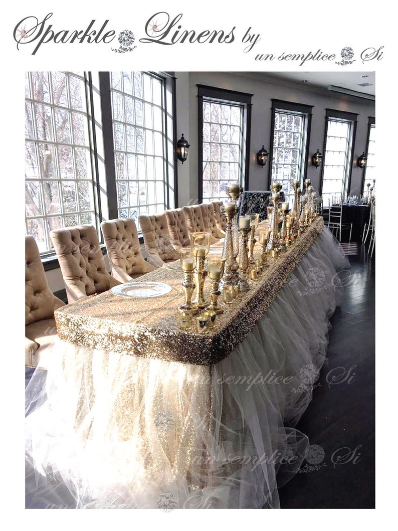 Sequin Table Cap Sequin Table Cloth Sequin and Tulle | Etsy