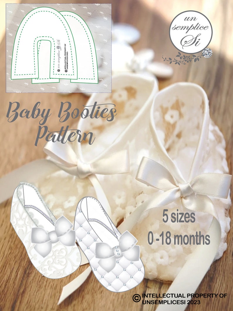 Baby Booties Pattern, Christening Shoes, High Cut Bootie Pattern, PDF ...