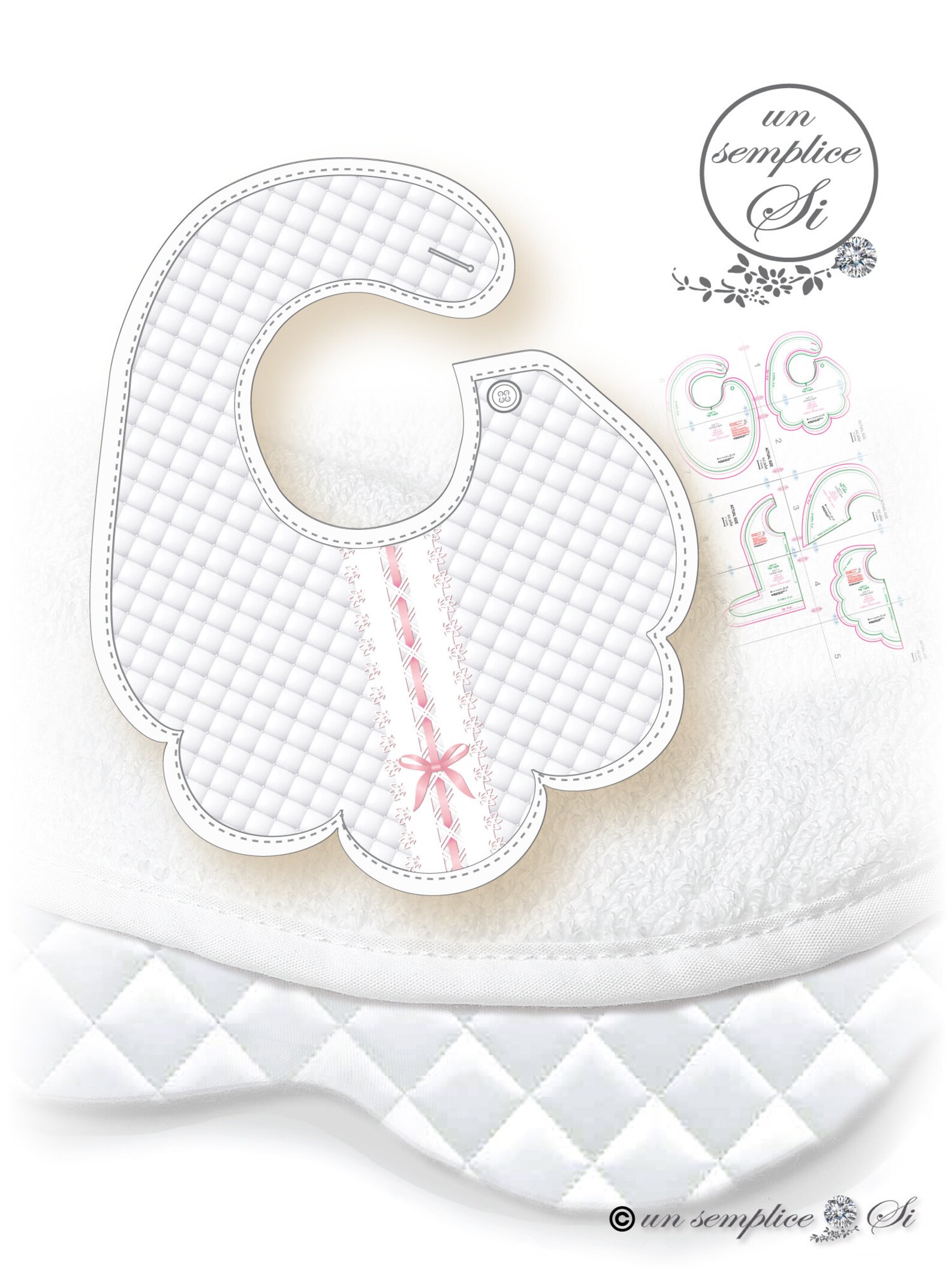 5 Baby Bibs Patterns, Christening Bibs, Baptism Toddler Bib Pattern ...