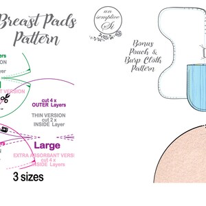 Nursing Pad Pattern, Contoured Nursing Pad, Breast Pad , Reusable ...
