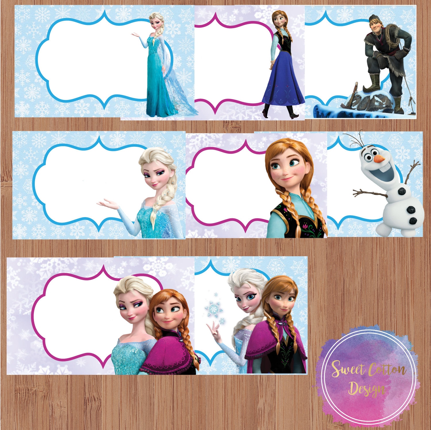 Frozen Table Name Cards