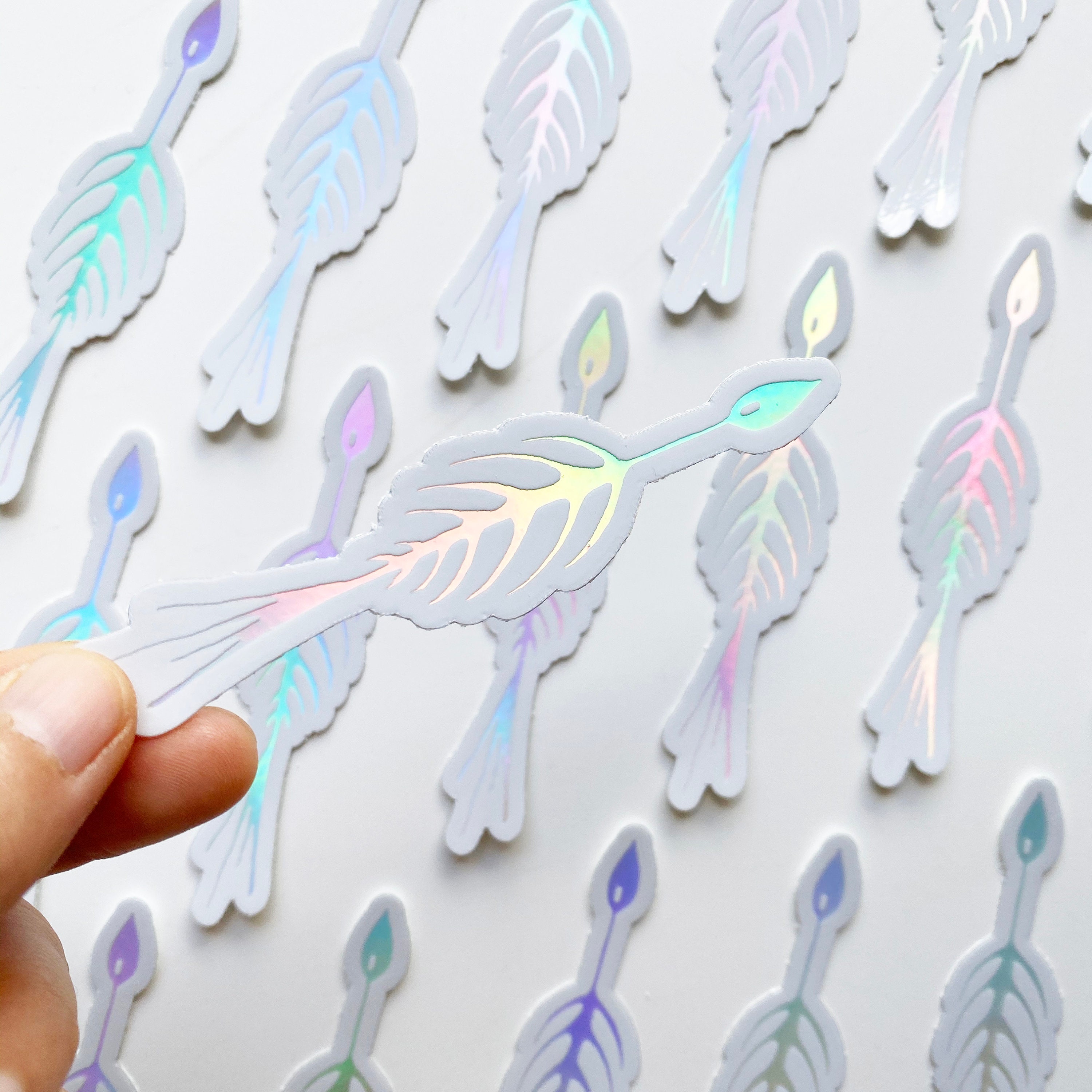 Ursula's Fishbone Quill Pen Holographic Sticker | Etsy