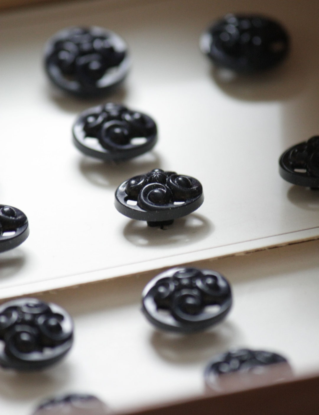 Vintage Shank Buttons- Black, White, Red, Pink 1940s 1950s New Old ...