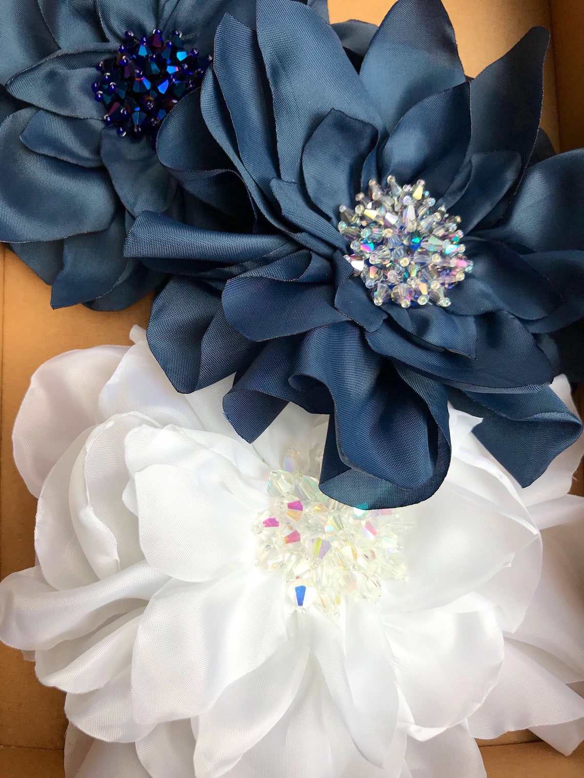 Pin Fabric / Blue Pin Flower/ Brooch/ Handmade Wedding - Etsy
