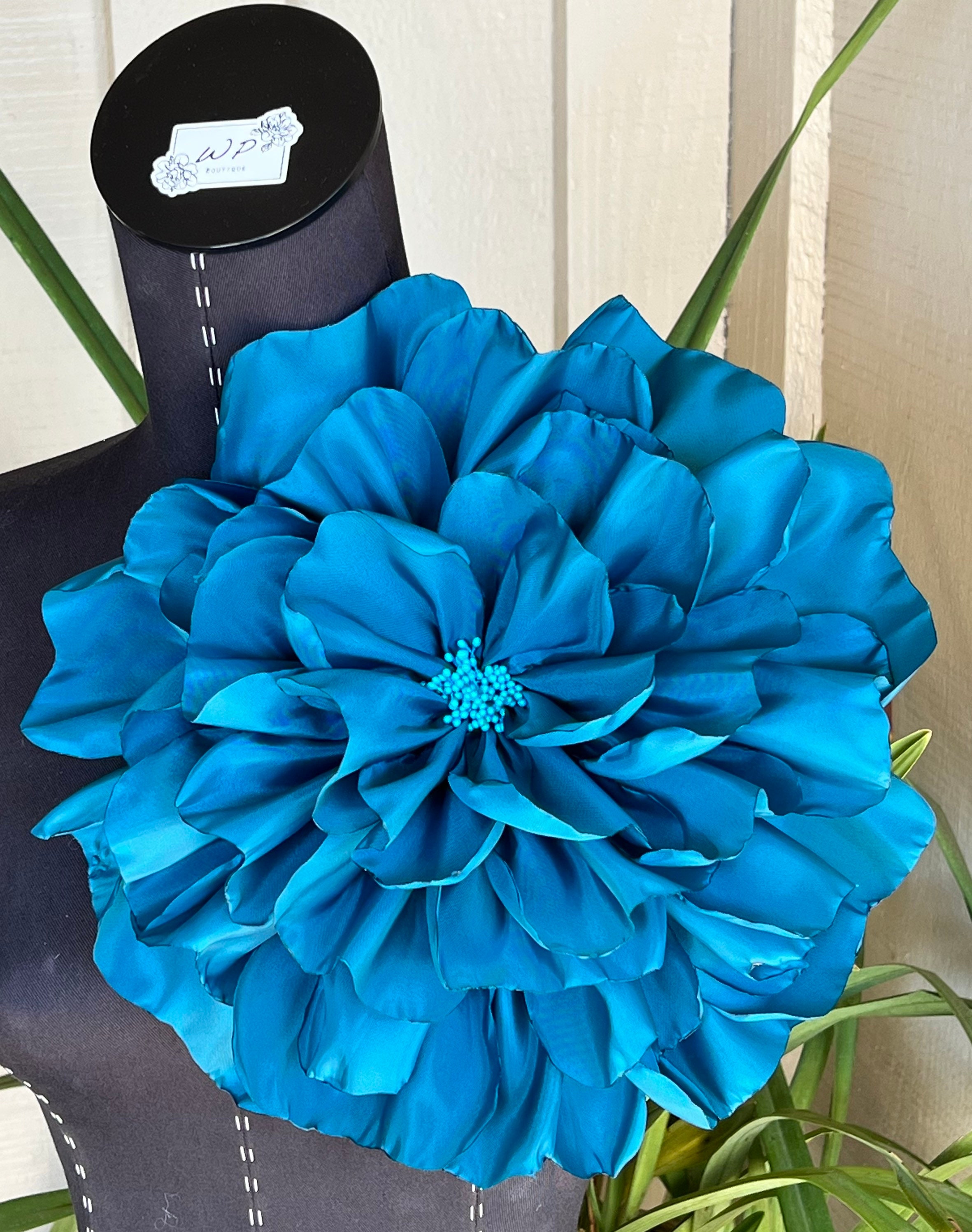 Pin Brooch / Teal Emerald Green Pin Flower/ Brooch/ Handmade Wedding ...