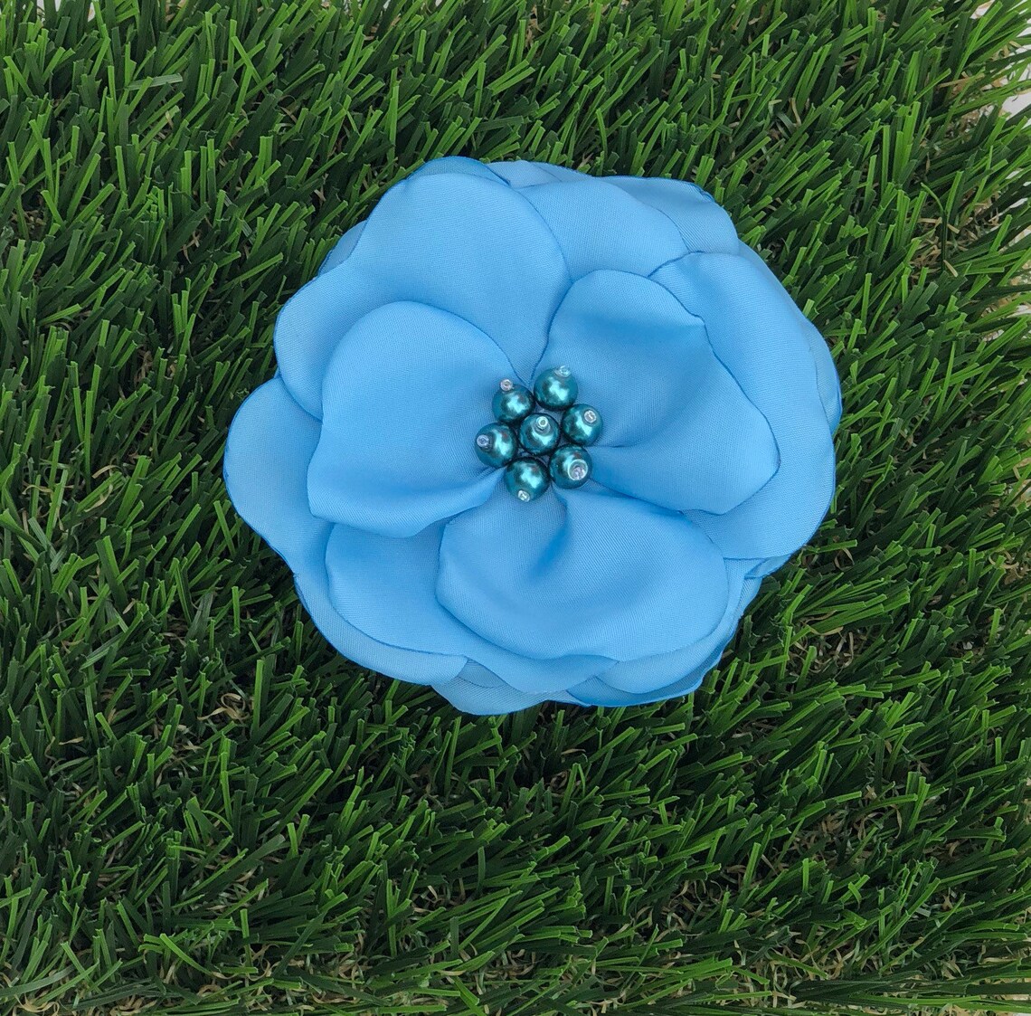 Pin Fabric / Blue Pin Flower/ Brooch/ Handmade Wedding - Etsy