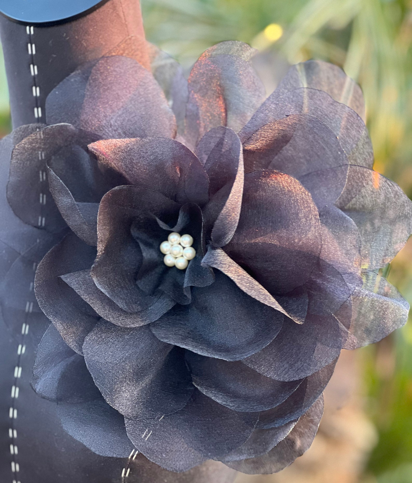 Black Pin Fabric /organza Pin/ Flower/ Brooch/ Handmade Wedding ...