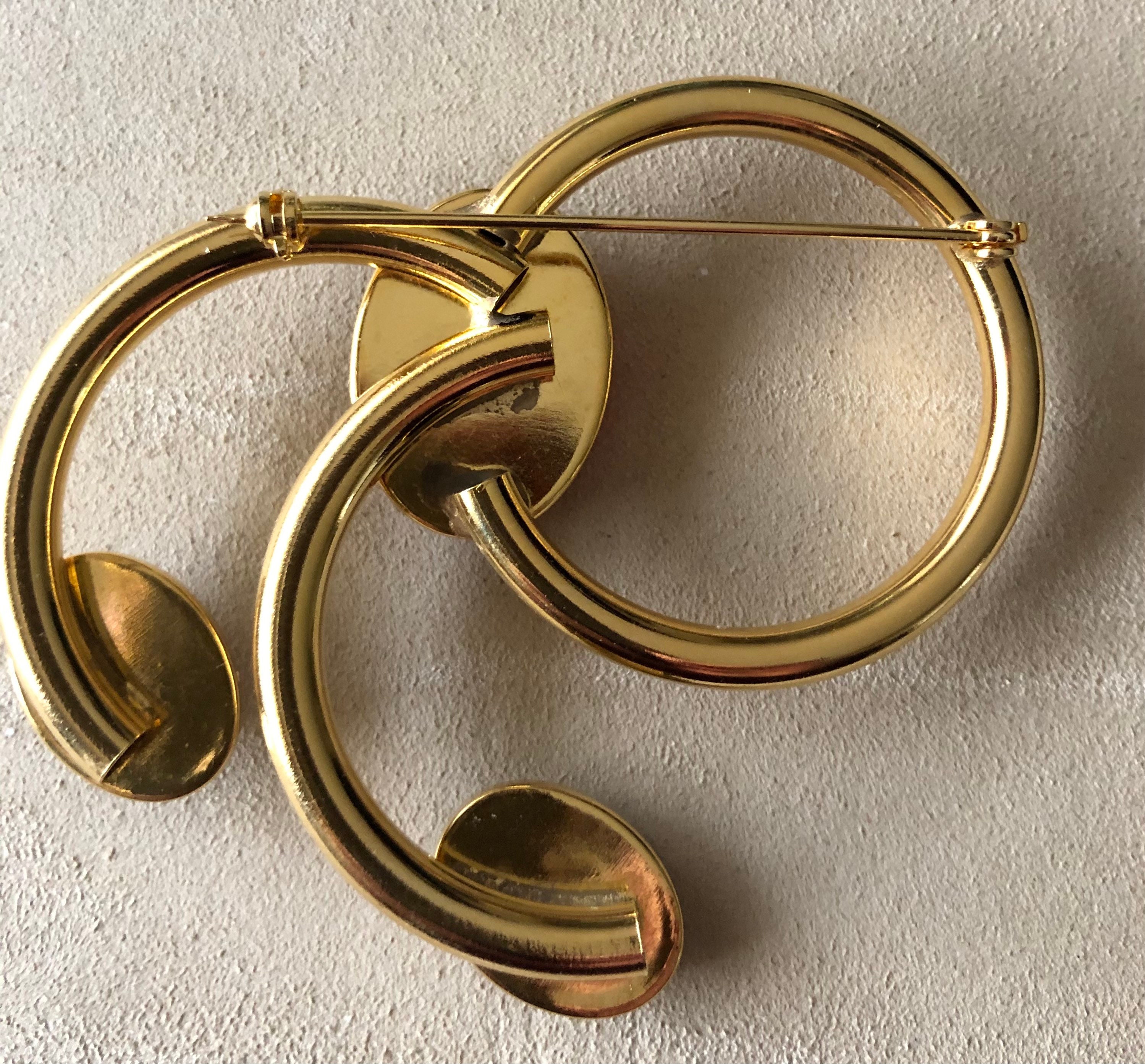 Modern Vintage Gold Tone Metal Atomic Pin With Pink and Purple - Etsy