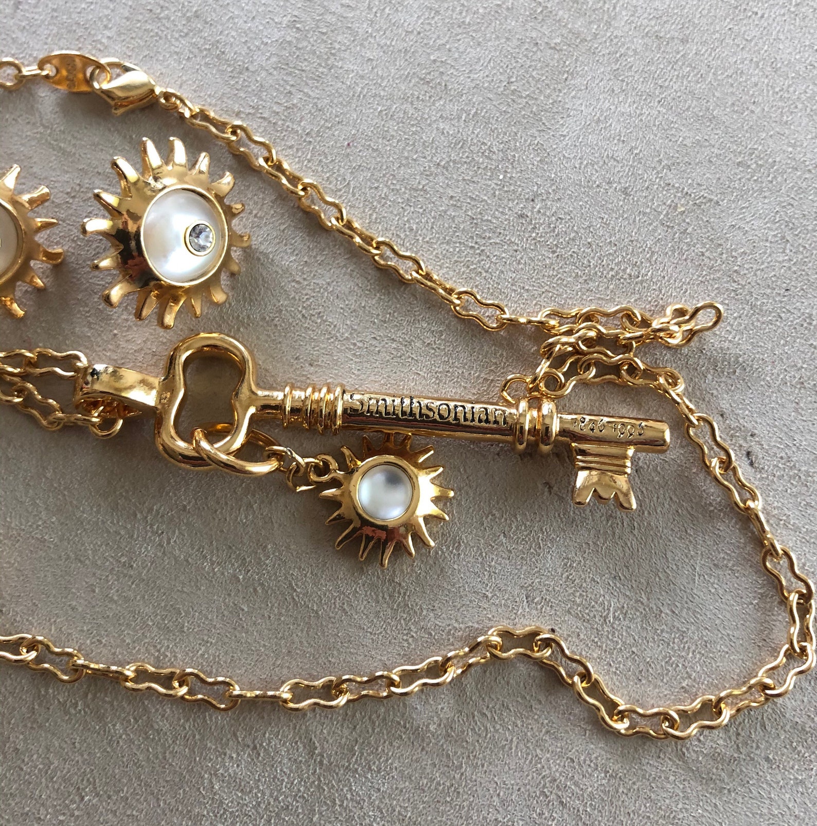Smithsonian Museum for Avon, Chain Key Necklace ,stick Pin and Earrings ...