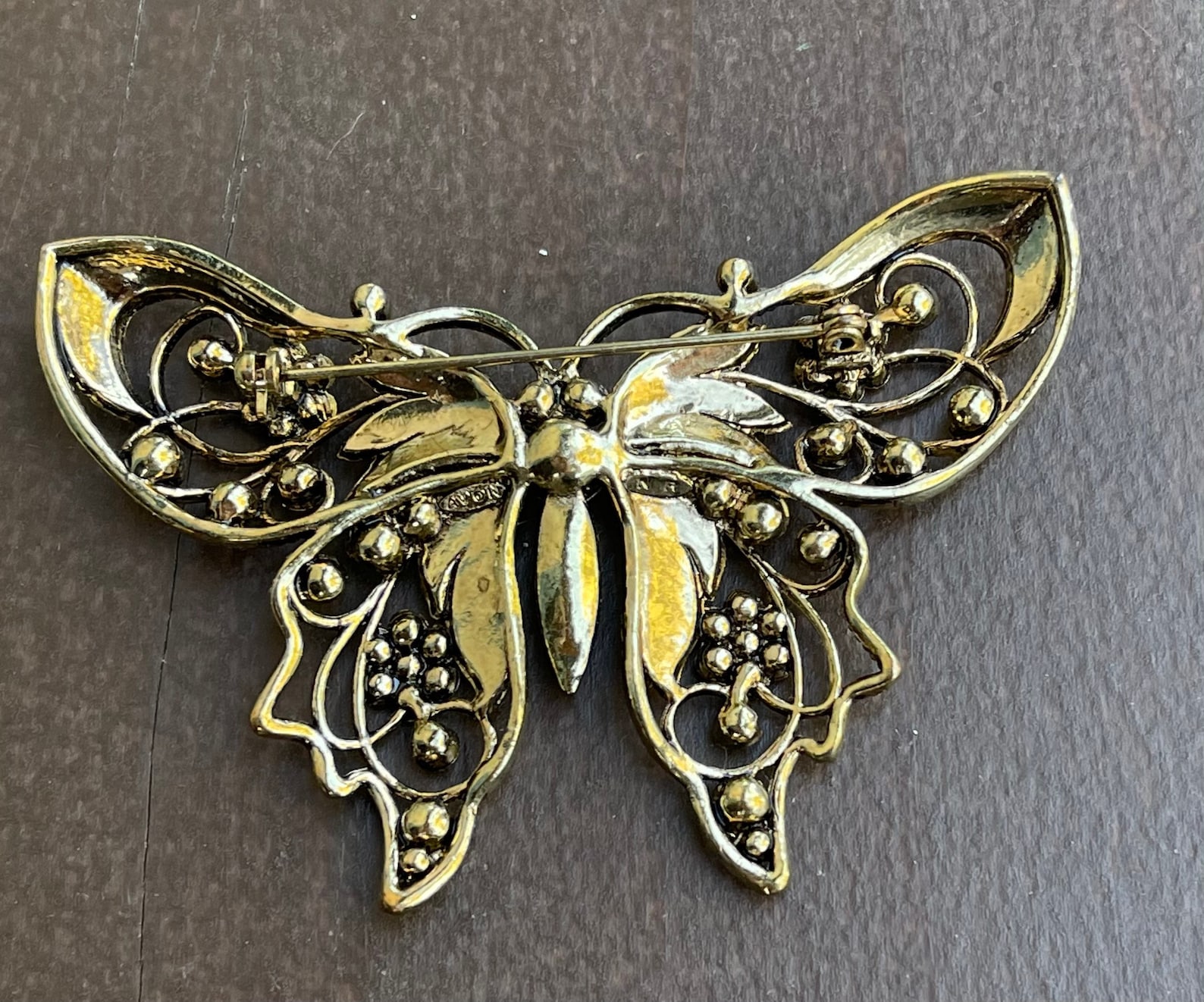 Butterfly Brooch ,nina Ricci for Avon, Gold Tone Metal Light Turquoise ...