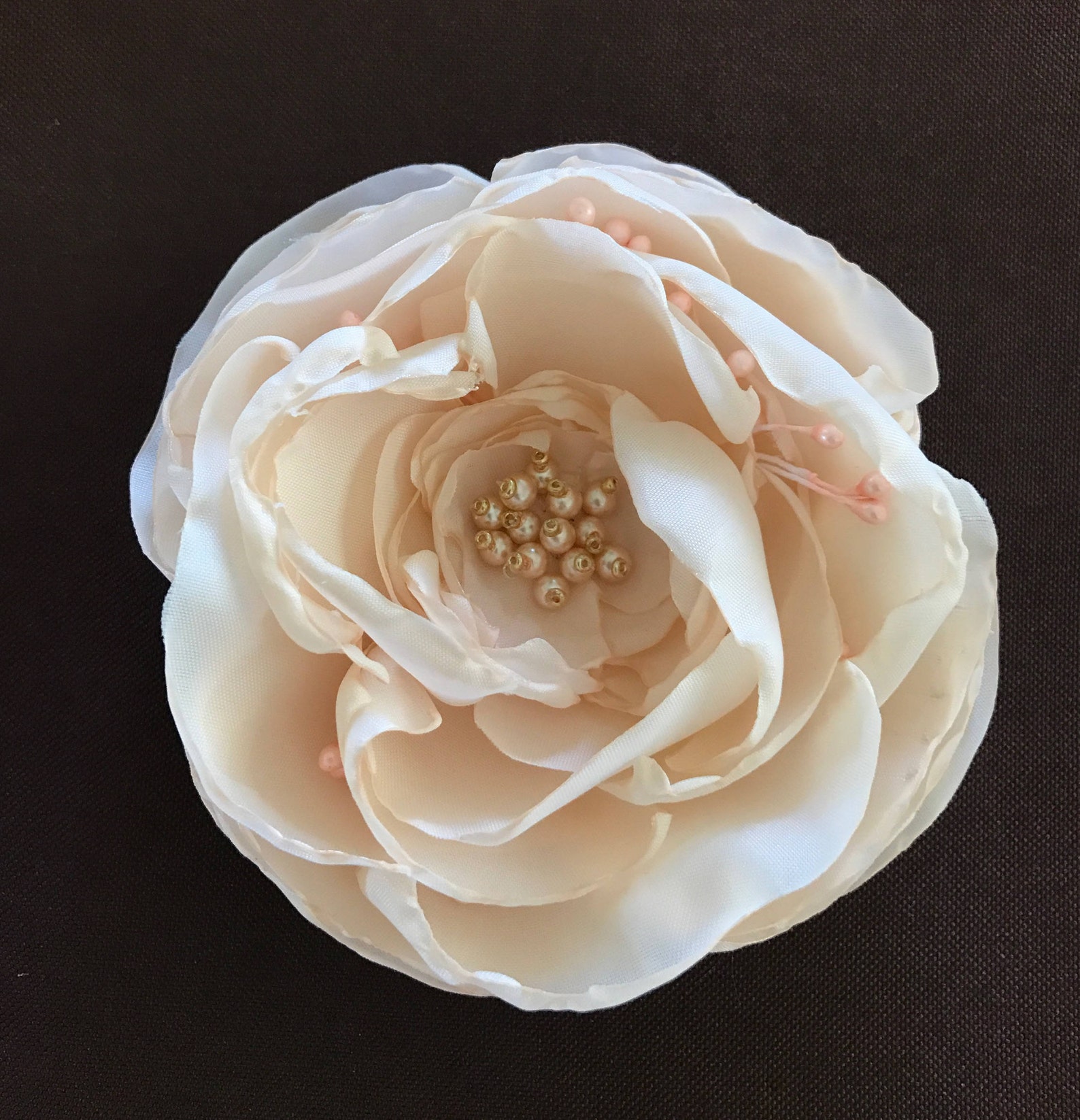 Hair Flower Pin / Fabric Flower/ Handmade Flower/ Girl - Etsy