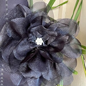 Black Pin Fabric /organza Pin/ Flower/ Brooch/ Handmade Wedding ...