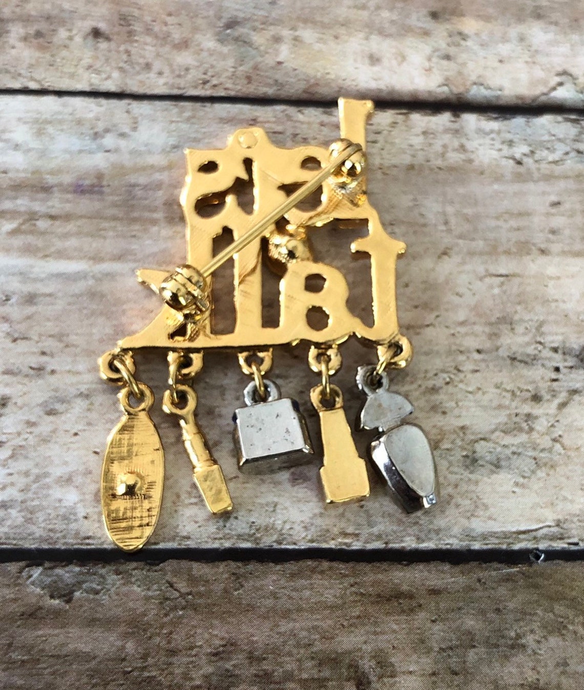 Avon Brooch /mid Century/ Gold Tone Brooch/ Lets Talk Pin - Etsy
