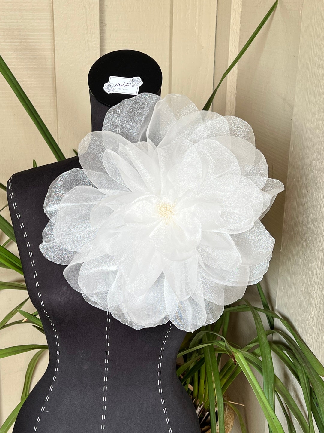 Light Beige Pin Fabric /organza Pin Flower/ Brooch/ Handmade Wedding ...