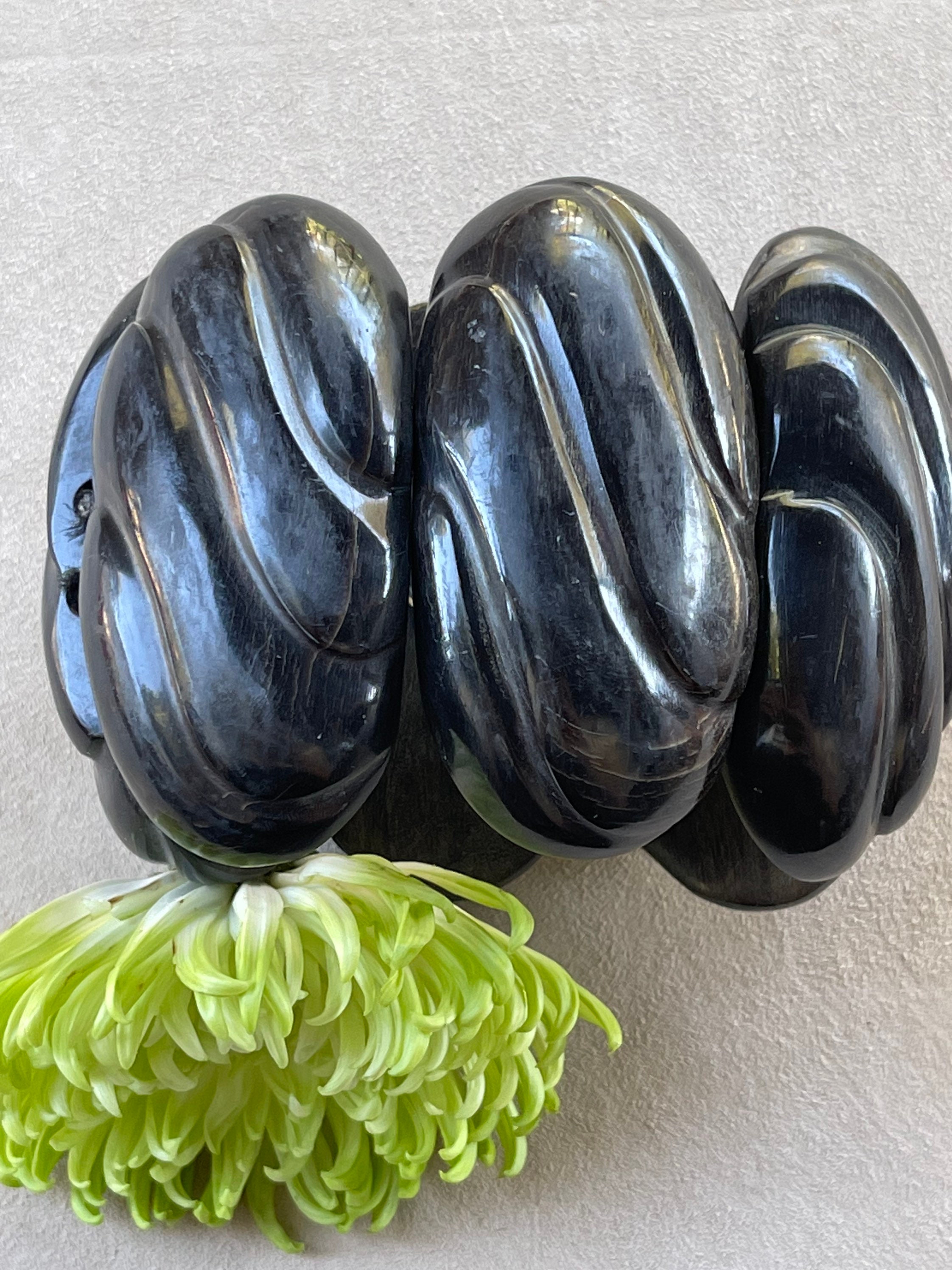 Gerda Lynggaard for Monies Stretch Bracelet/ Black Bulky Bracelet ...