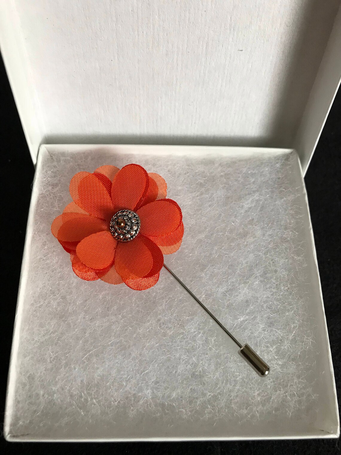 Orange Mens Lapel Pin Jacket Flower Lapel Fabric Lapel - Etsy