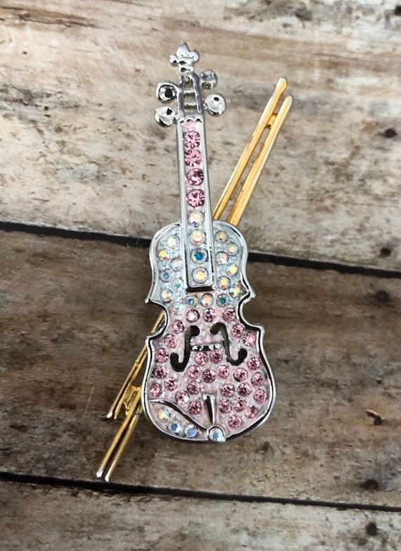 vintage violin brooch - Gem