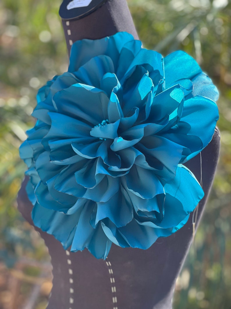 Pin Brooch / Teal Emerald Green Pin Flower/ Brooch/ Handmade - Etsy