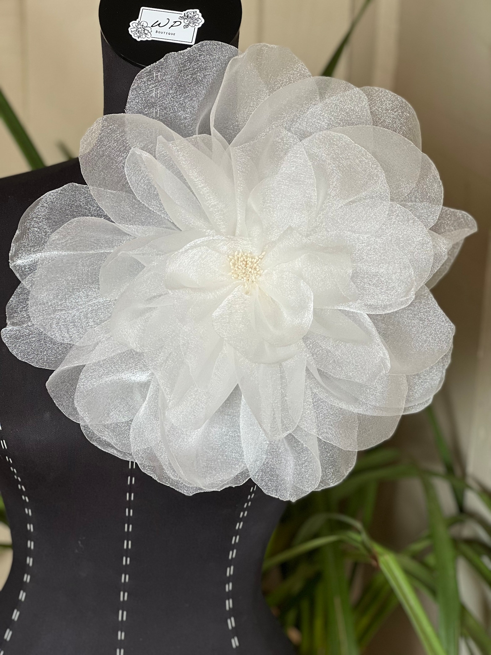 Light Beige Pin Fabric /organza Pin Flower/ Brooch/ Handmade Wedding ...