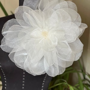 Light Beige Pin Fabric /organza Pin Flower/ Brooch/ Handmade Wedding ...