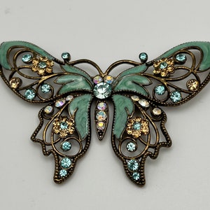 Butterfly Brooch ,nina Ricci for Avon, Gold Tone Metal Light Turquoise ...