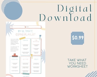 Ultimate Coping Playlist Worksheet - Etsy