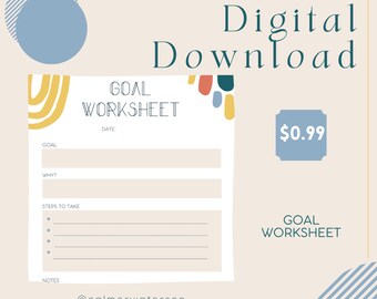 SMART Goal Worksheet Pastel Goal Setting Activity - Etsy