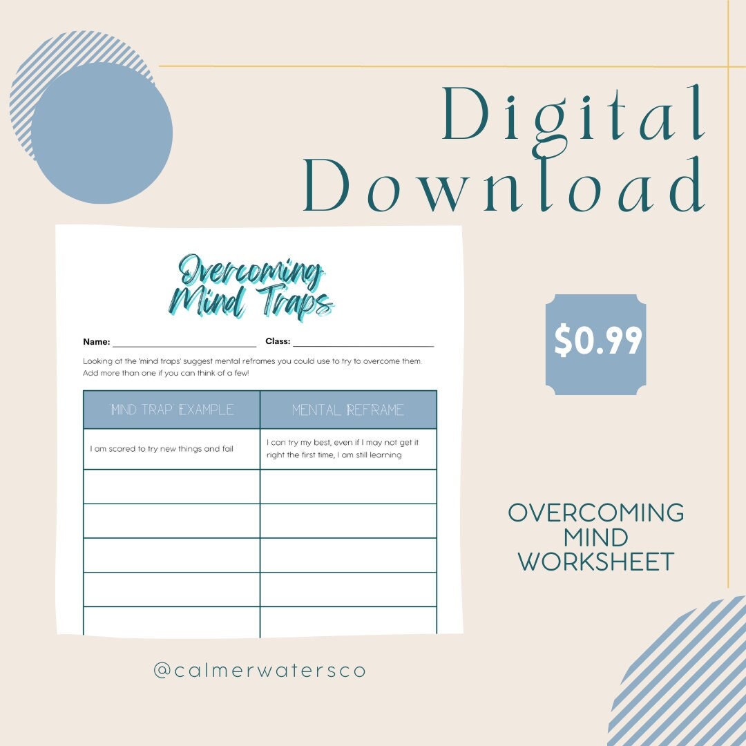 Overcoming Mind Traps Worksheet - Etsy