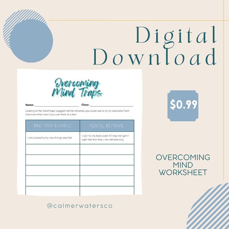 Overcoming Mind Traps Worksheet - Etsy