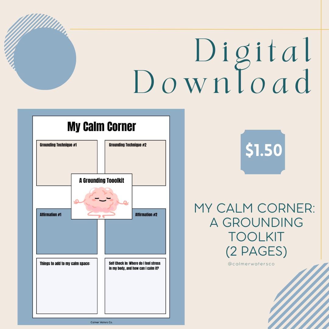 My Calm Corner - A Grounding Toolkit - Etsy