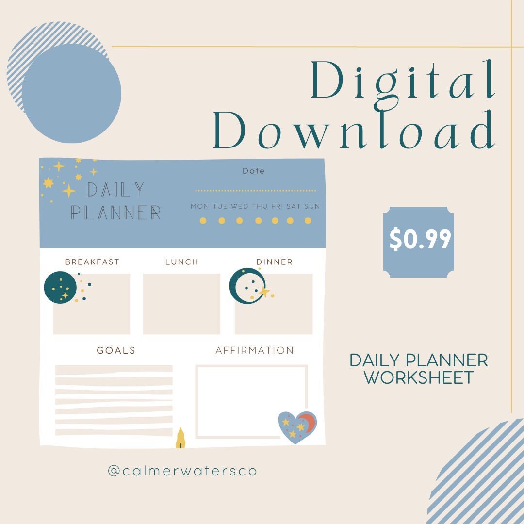 Daily Planner Worksheet - Etsy