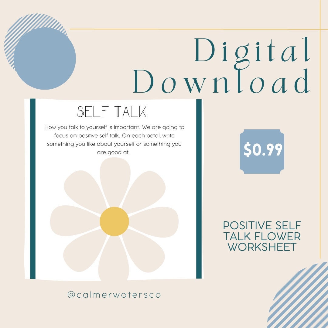 Self Talk Worksheet - Etsy