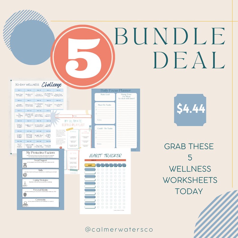 Wellness Worksheet Bundle - Etsy