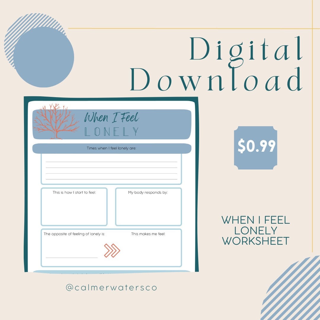 Loneliness Worksheet - Etsy
